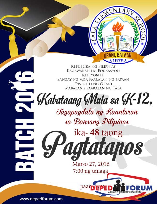 Graduation Programme Design In Publisher Format DepEd Forum